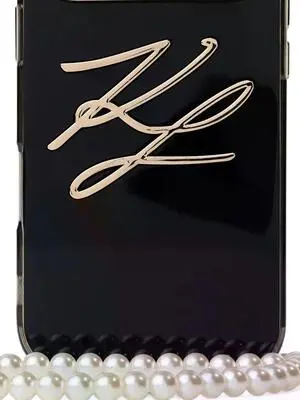 Karl Lagerfeld Autograph Faux-pearl Strap Iphone 17 Pro Case