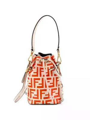 Fendi Mon Tresor Zucca Embossed Leather Mini Bucket Bag