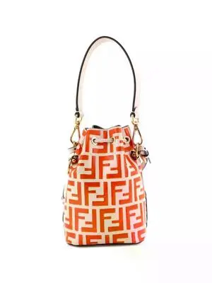 Fendi Mon Tresor Zucca Embossed Leather Mini Bucket Bag - Neutrals