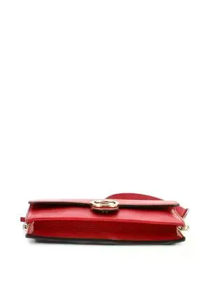 Gucci Interlocking Wallet On Chain Leather Crossbody Bag - Red