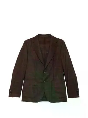Caruso Check-pattern Single-breasted Blazer