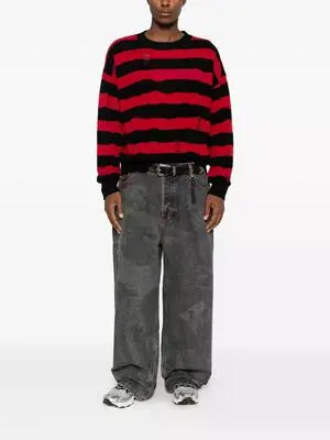 DAGGER Distressed Striped Sweater