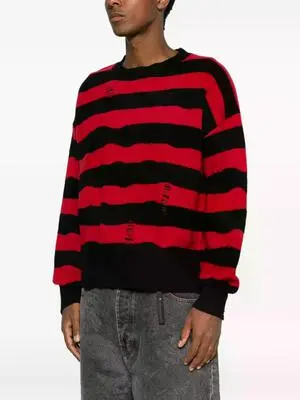 DAGGER Distressed Striped Sweater