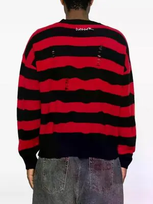 DAGGER Distressed Striped Sweater