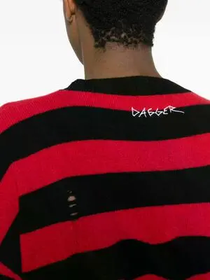 DAGGER Distressed Striped Sweater