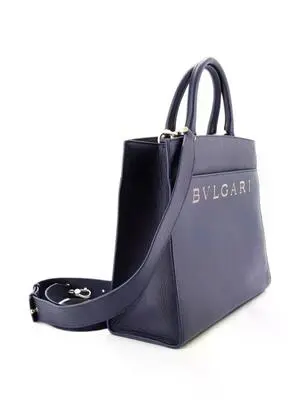 BVLGARI Embellished Logo Tote Bag Leather Medium Crossbody Bag