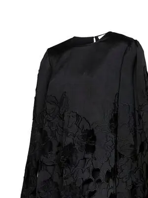 Costarellos Floral-embroidered Scalloped-hem Mini Dress