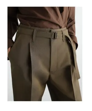 LEMAIRE Wide-leg Pleated Trousers In Wool And Mohair Blend