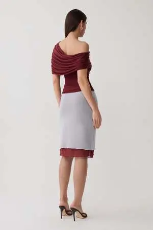 Meshki Arina Fluid Loose Neck Jersey Mesh Top