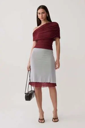 Meshki Arina Fluid Loose Neck Jersey Mesh Top