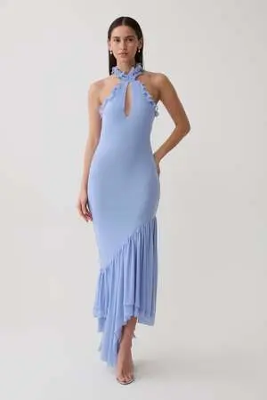 Meshki Maisey Mesh Midi Dress - Blue