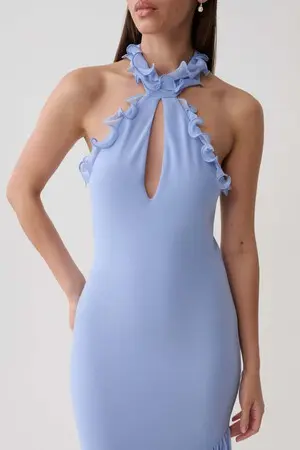 Meshki Maisey Mesh Midi Dress - Blue
