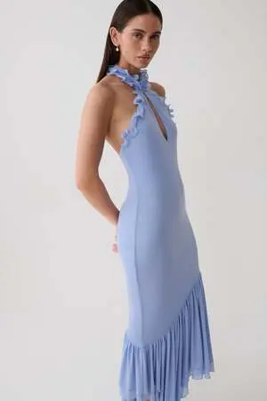 Meshki Maisey Mesh Midi Dress - Blue