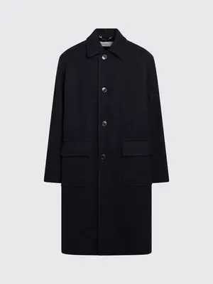 Dries Van Noten Single-breasted Long Coat In Pure Wool With Flap Pockets