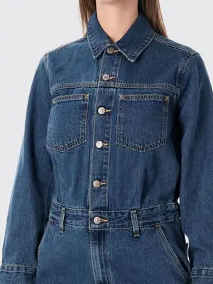 LEVI'S Straight Long-sleeved Cotton Denim Jumpsuit