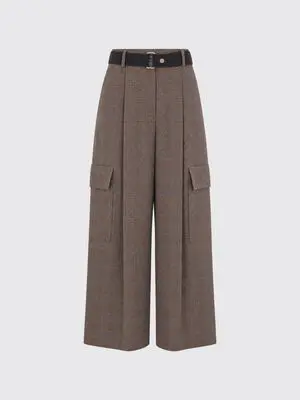 PAROSH Riley High-waisted Prince Of Wales Wool P.a.r.o.s.h. Cargo Trousers