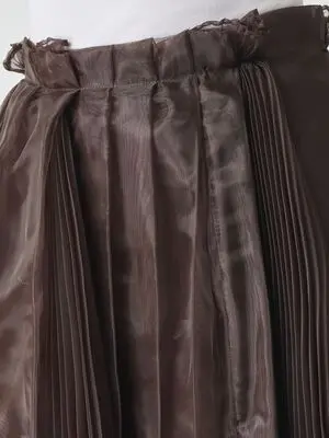 MEIMEIJ High-waisted Pleated Crêpe Midi Skirt With Rear Zip