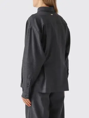 Herno Asymmetrical Relaxed Fit Wool Blend Shirt With Dropped Shoulders