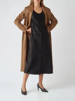 Max Mara Satin Midi Slip Dress With U-neck