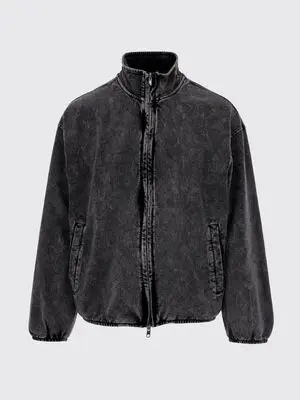 DIESEL® Relaxed Fit Cotton Denim Bomber Jacket With High Neck And Dropped Shoulders