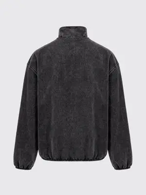DIESEL® Relaxed Fit Cotton Denim Bomber Jacket With High Neck And Dropped Shoulders