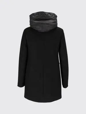 FAY Knee-length Wool And Cashmere Coat With Nylon Hood And Toggles