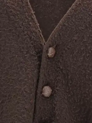 GOLDEN GOOSE Relaxed Fit V-neck Wool Cardigan With Dropped Shoulders