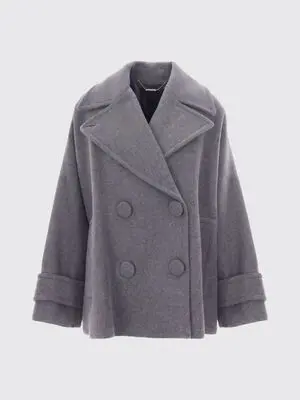 Liu Jo Double-breasted Short Coat In Wool Blend With Buckled Cuffs
