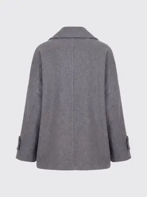 Liu Jo Double-breasted Short Coat In Wool Blend With Buckled Cuffs