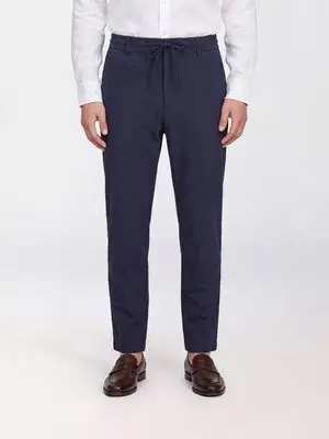 BOSS Slim Fit Technical Gabardine Trousers With Drawstring Waist