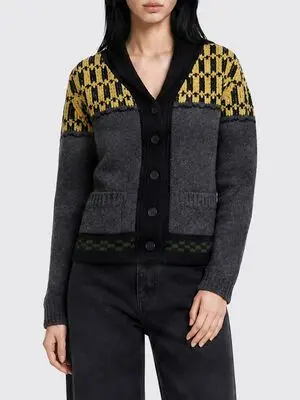 Marni Check Pattern Wool Cardigan With Shawl Collar