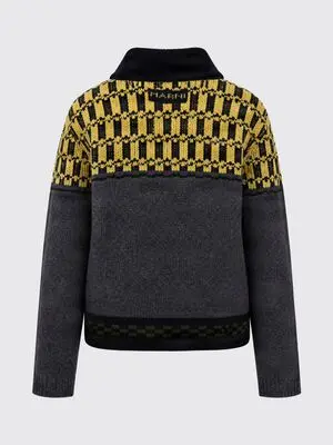 Marni Check Pattern Wool Cardigan With Shawl Collar