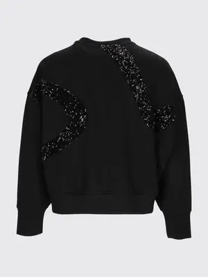 Emporio Armani Sequin Embroidered Jersey Crewneck Sweatshirt