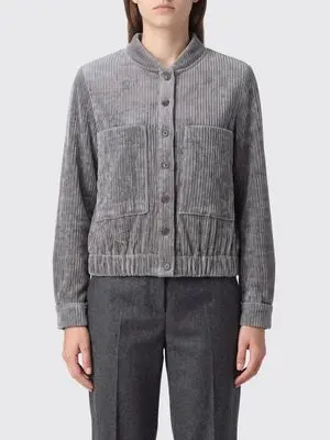 Emporio Armani Cropped Corduroy Bomber Jacket With Patch Pockets