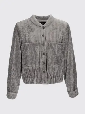 Emporio Armani Cropped Corduroy Bomber Jacket With Patch Pockets