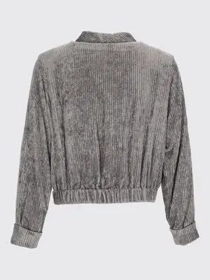 Emporio Armani Cropped Corduroy Bomber Jacket With Patch Pockets
