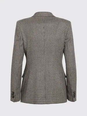 Tagliatore Double-breasted Wool Blend Blazer With Houndstooth Pattern