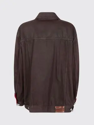 Dries Van Noten Cropped Cotton Denim Shirt Jacket With Dropped Shoulders - Red