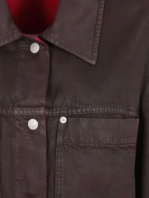 Dries Van Noten Cropped Cotton Denim Shirt Jacket With Dropped Shoulders - Red