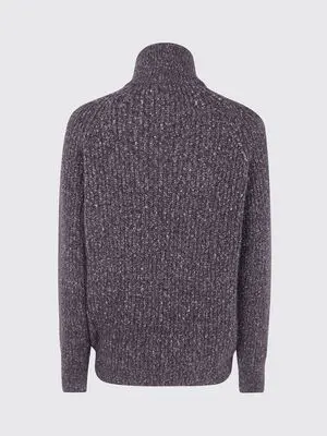MRZ Slim Fit Zipped High-neck Alpaca Blend Jumper - Brown