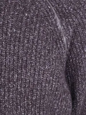 MRZ Slim Fit Zipped High-neck Alpaca Blend Jumper - Brown