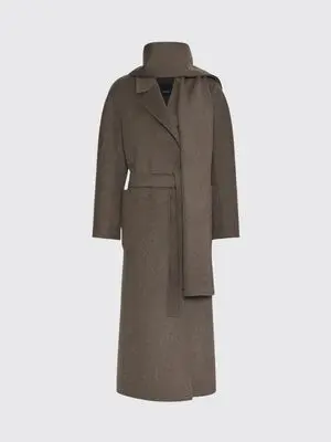 Max Mara Long Wool Robe Coat With Tie Belt