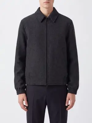 Closed Wool Blend Shirt Jacket With Zip Closure And Elasticated Hem