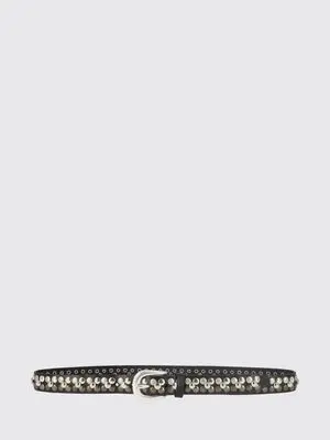 Orciani Slim Calf Leather Belt With Studs And Pin Buckle