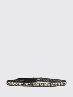 Orciani Slim Calf Leather Belt With Studs And Pin Buckle