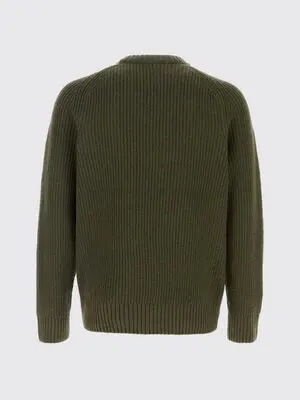 Closed Crewneck Jumper In Pure Wool With Long Sleeves And Ribbed Trims - Green