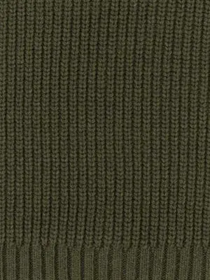 Closed Crewneck Jumper In Pure Wool With Long Sleeves And Ribbed Trims - Green