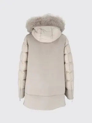 MOORER Quilted Knee-length Coat In Wool And Cashmere With A Shearling Hood