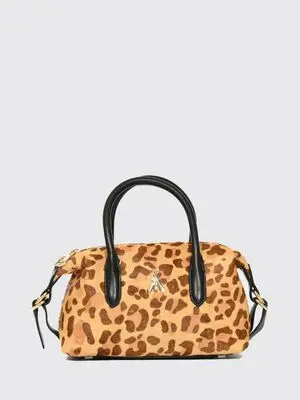 Patrizia Pepe Animal Print Pony Hair Mini Handbag With Fly Logo - Beige