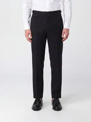 Brioni Slim Fit Pleated Tailored Trousers In Pure Wool - Black